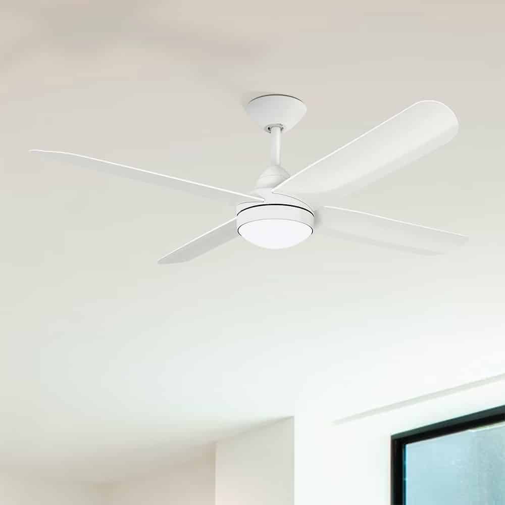 Hunter Pacific X-Over 4 Blade Ceiling Fan with LED Light. White 52 ...