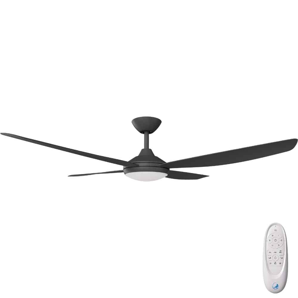 Calibo Vanga 142cm (56") DC Ceiling Fan with LED Light. Black ...