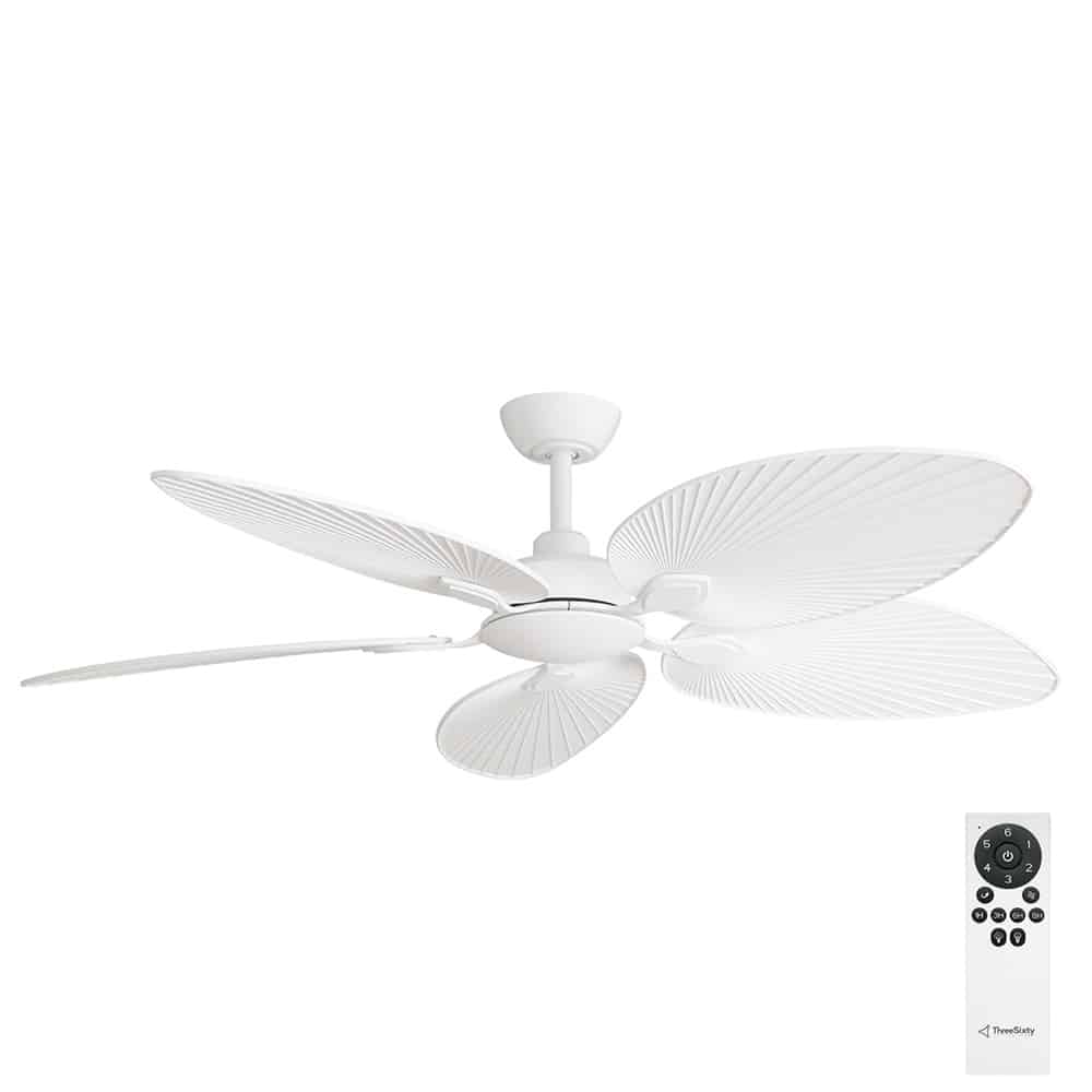 Three Sixty DC Tropicana 142cm (56") DC Ceiling Fan. Matte White ...